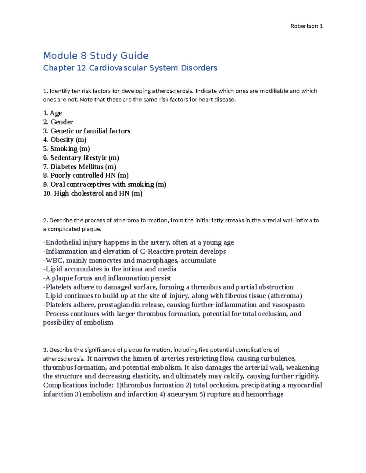 Module 8 study guide finished copy Study Guide Gould's Patho sixth ...