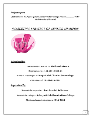 Project SEM 6 bcom cu - PROJECT REPORT (Submitted for the degree of B ...