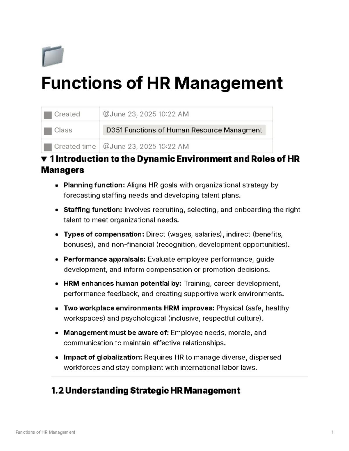 Functions of HR Management D351: Comprehensive Overview and Strategies ...