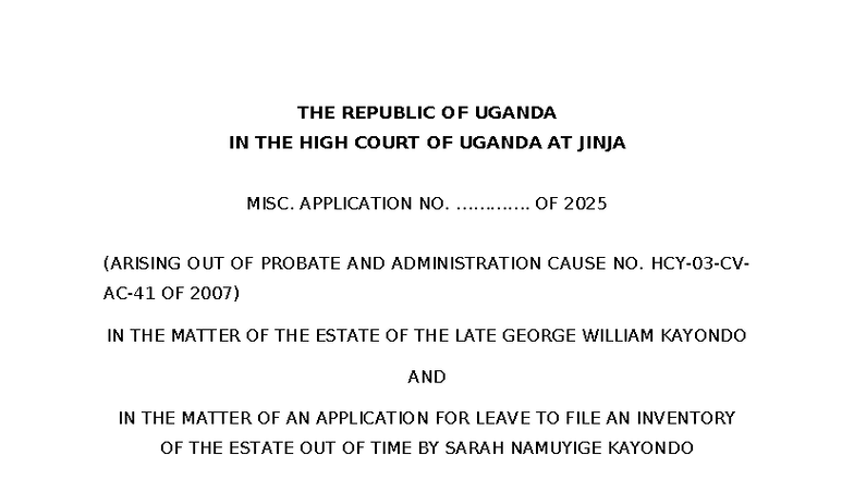 Submissions for Leave to File Inventory Out of Time - Misc. App. No ...