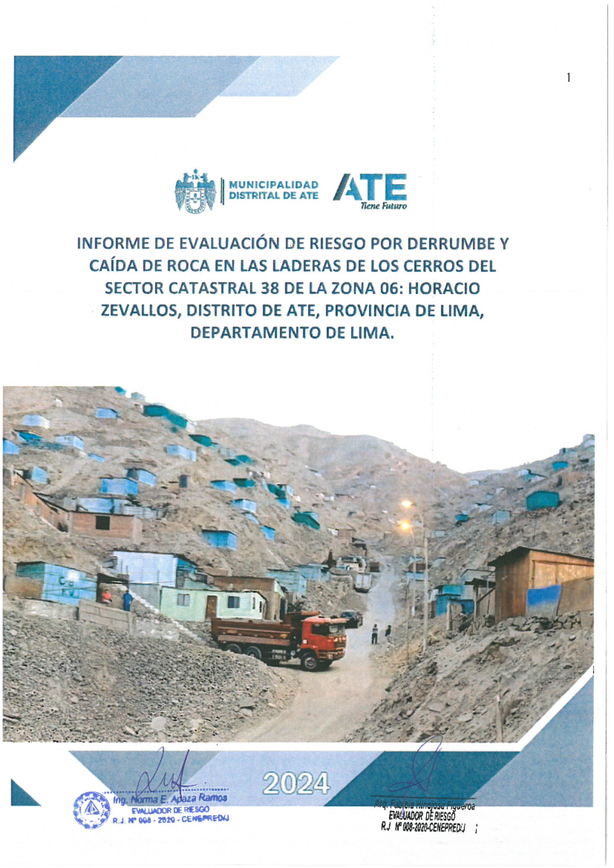 Informe de Evaluación de Riesgos por Derrumbe en Ate (R.J. 008 2020 ...