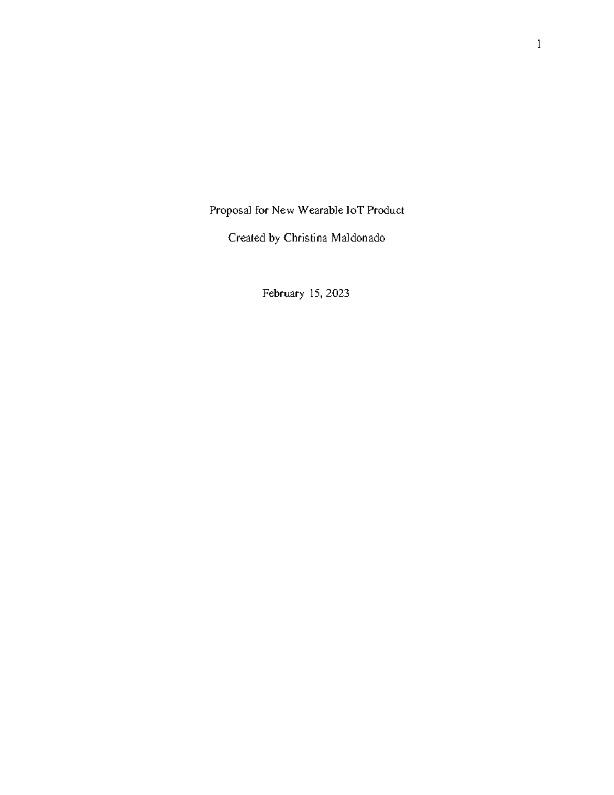 DAT 260 Project Two Template - Proposal for New Wearable IoT Product ...