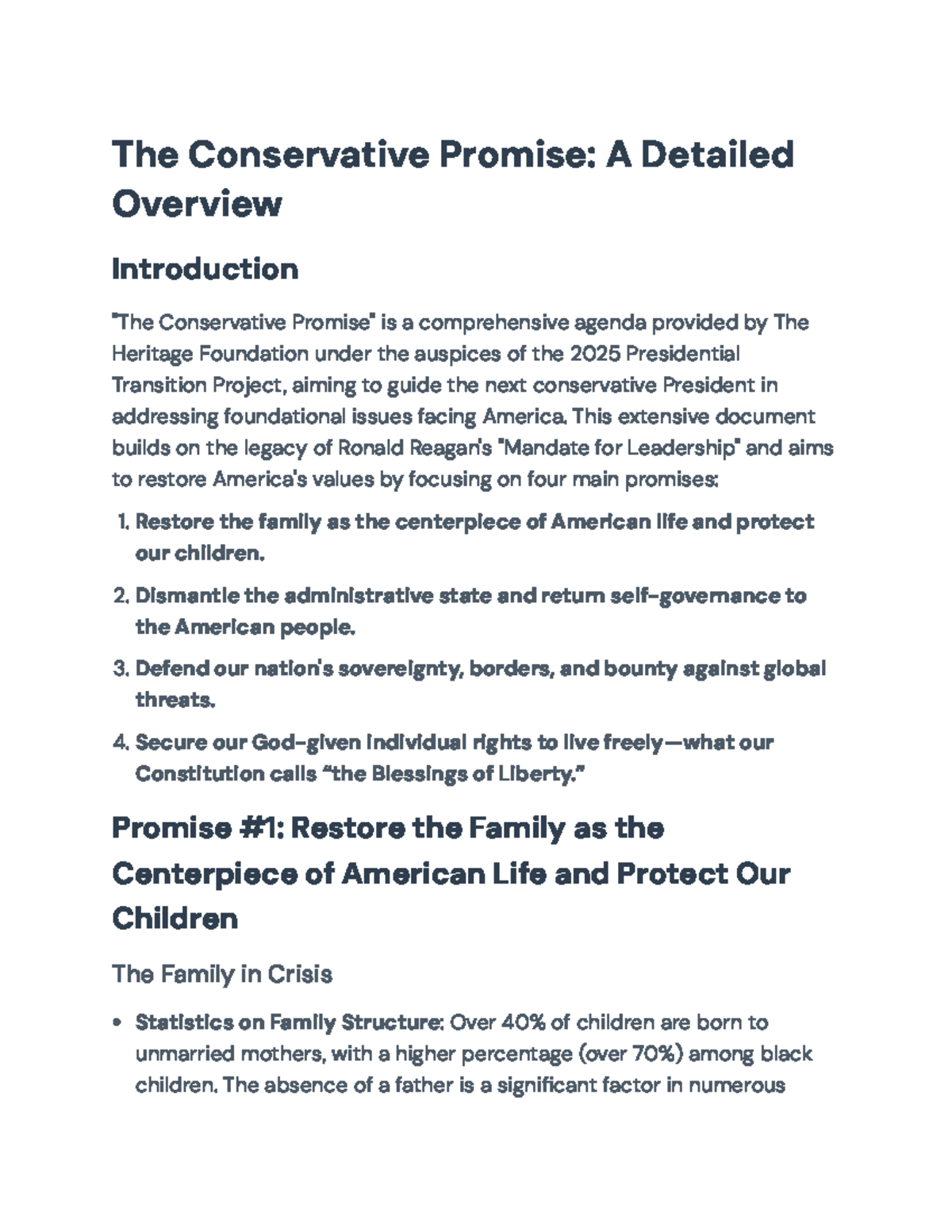 The Conservative Promise: A Comprehensive Guide for 2025 Transition ...