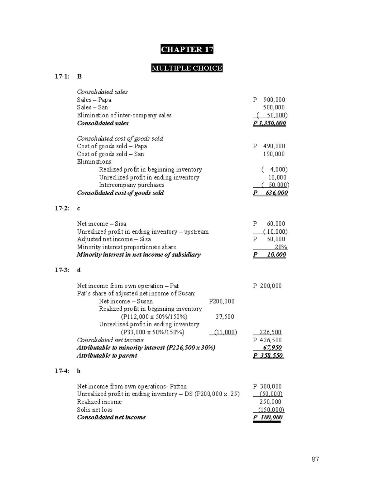 120281142 Advance Accounting 2 Chapter 17 Study Guide by Guerrero - Studocu
