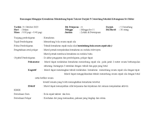 Contoh Rph Pendidikan Jasmani - RANCANGAN PEMBELAJARAN HARIAN TS MATA ...