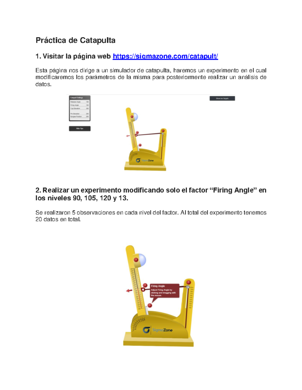 Práctica de Catapulta: Análisis de Varianza y Resultados Finales - Studocu