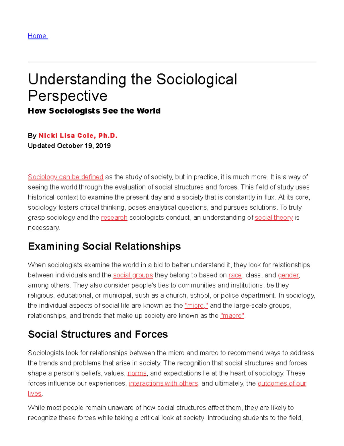 Sociology 101: Exploring the Sociological Perspective and Imagination ...