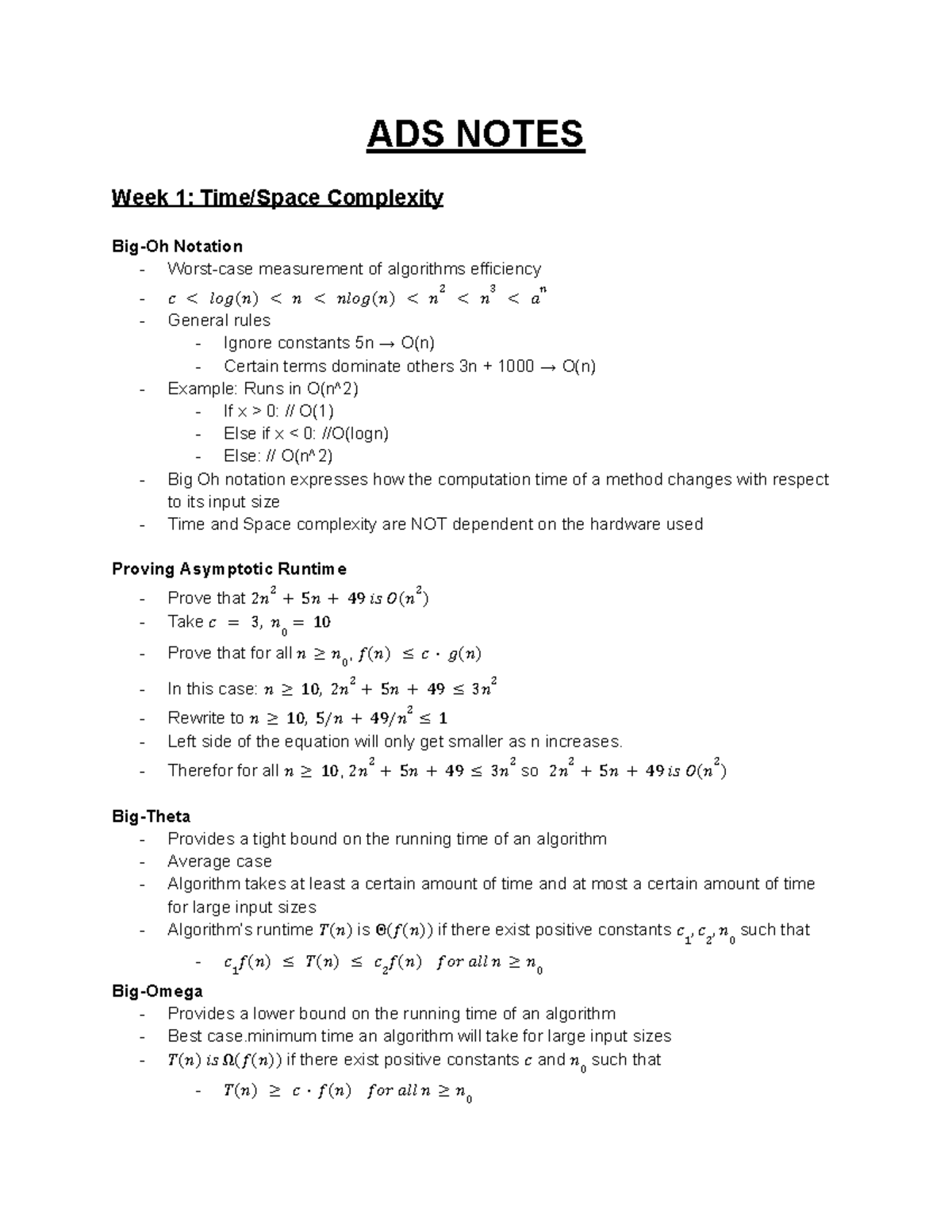 ADS 101: Week 1 Notes on Complexity Notation & Algorithm Efficiency ...