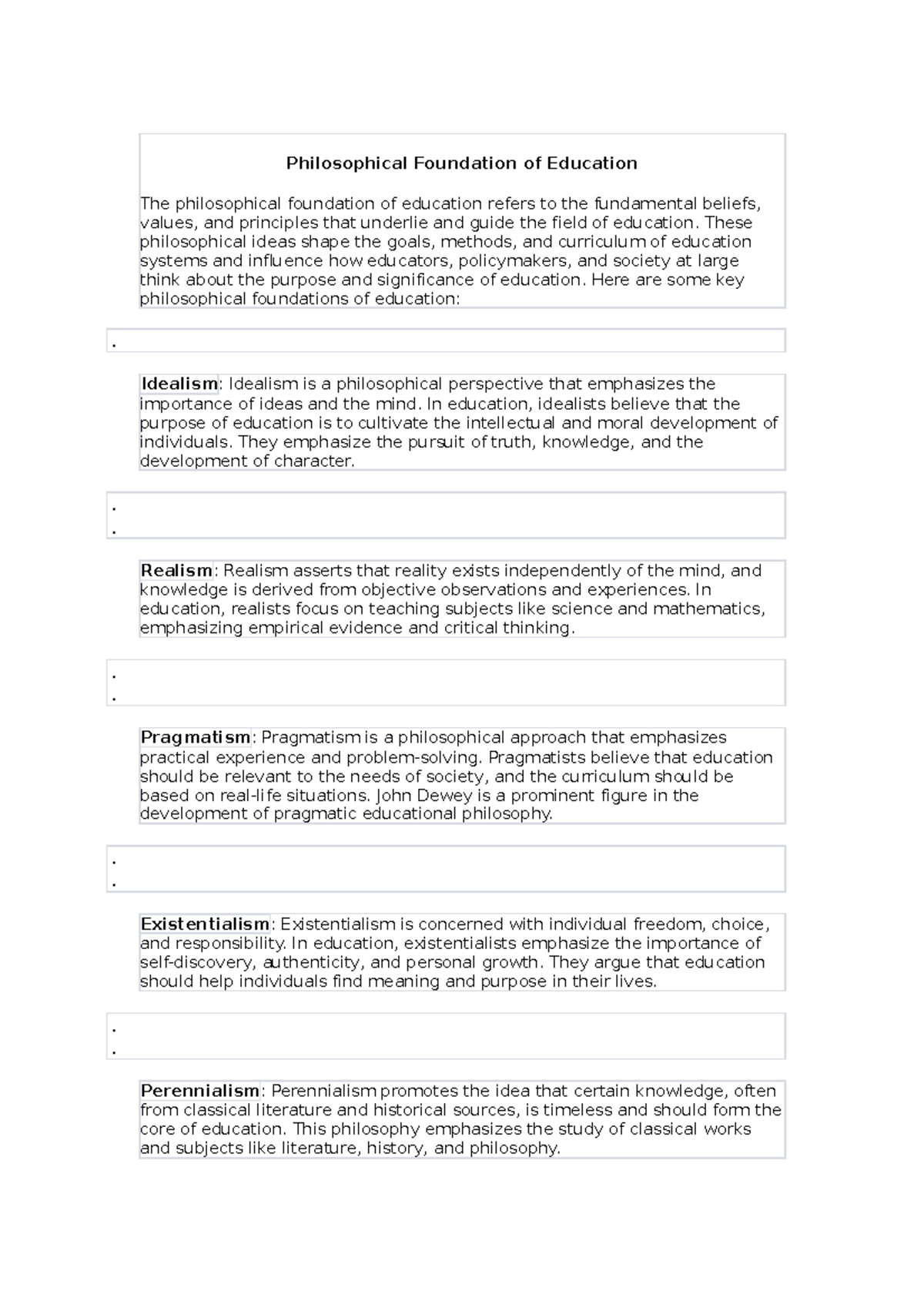 MA Philosophical Foundation of Education - Philosophical Foundation of ...