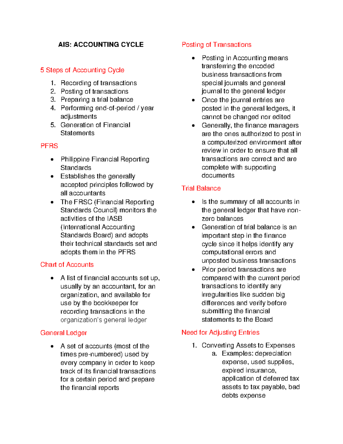 Accounting Information System (AIS): Understanding the Accounting Cycle ...