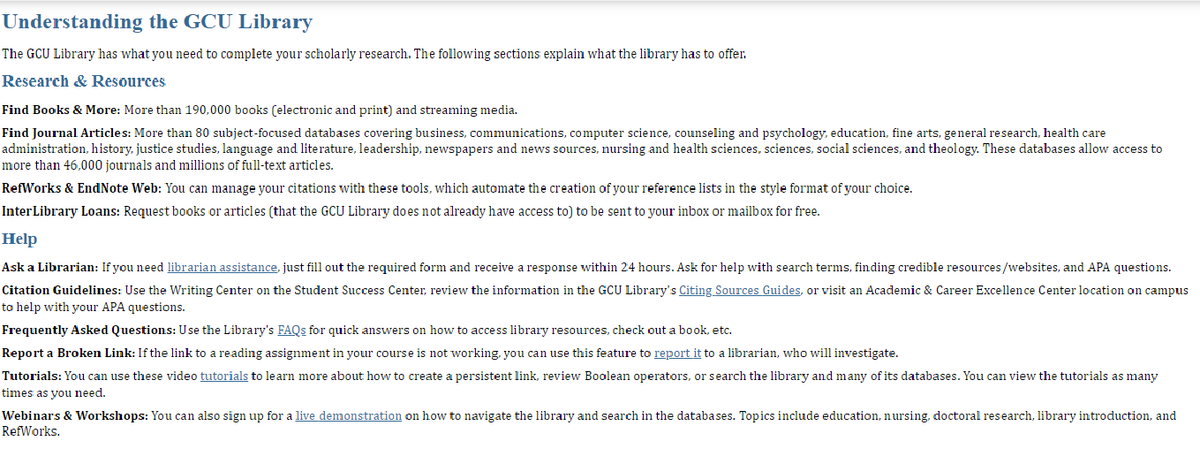 GCU Library Resources: A Comprehensive Guide for Students - Studocu