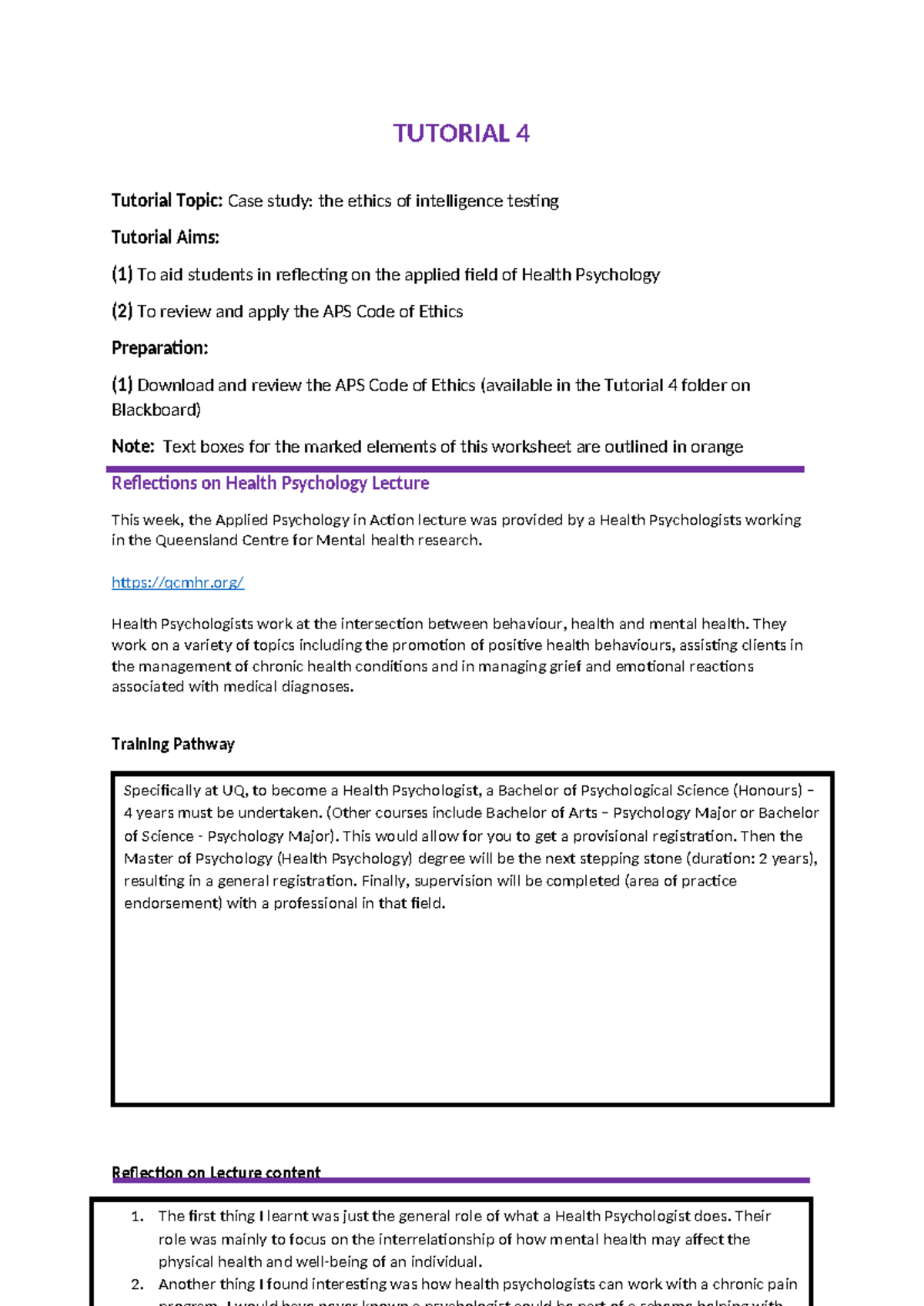 PSYC3034 Tutorial Worksheet: Case Study on Intelligence Testing Ethics ...