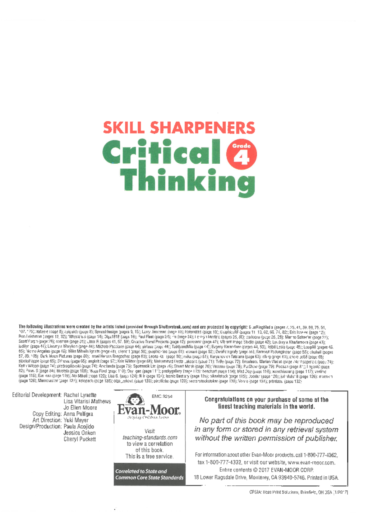 4 Skill Sharpeners: Critical Thinking Activities for Grade 4 Students ...