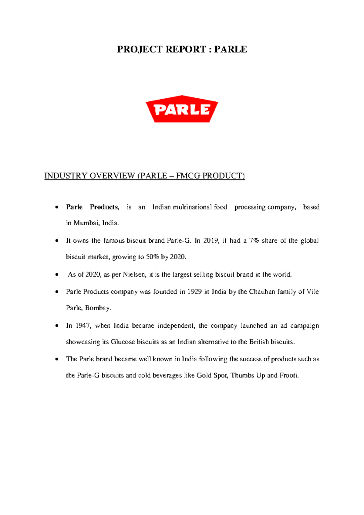 Comprehensive Report on Parle Products: Market Analysis & Insights ...