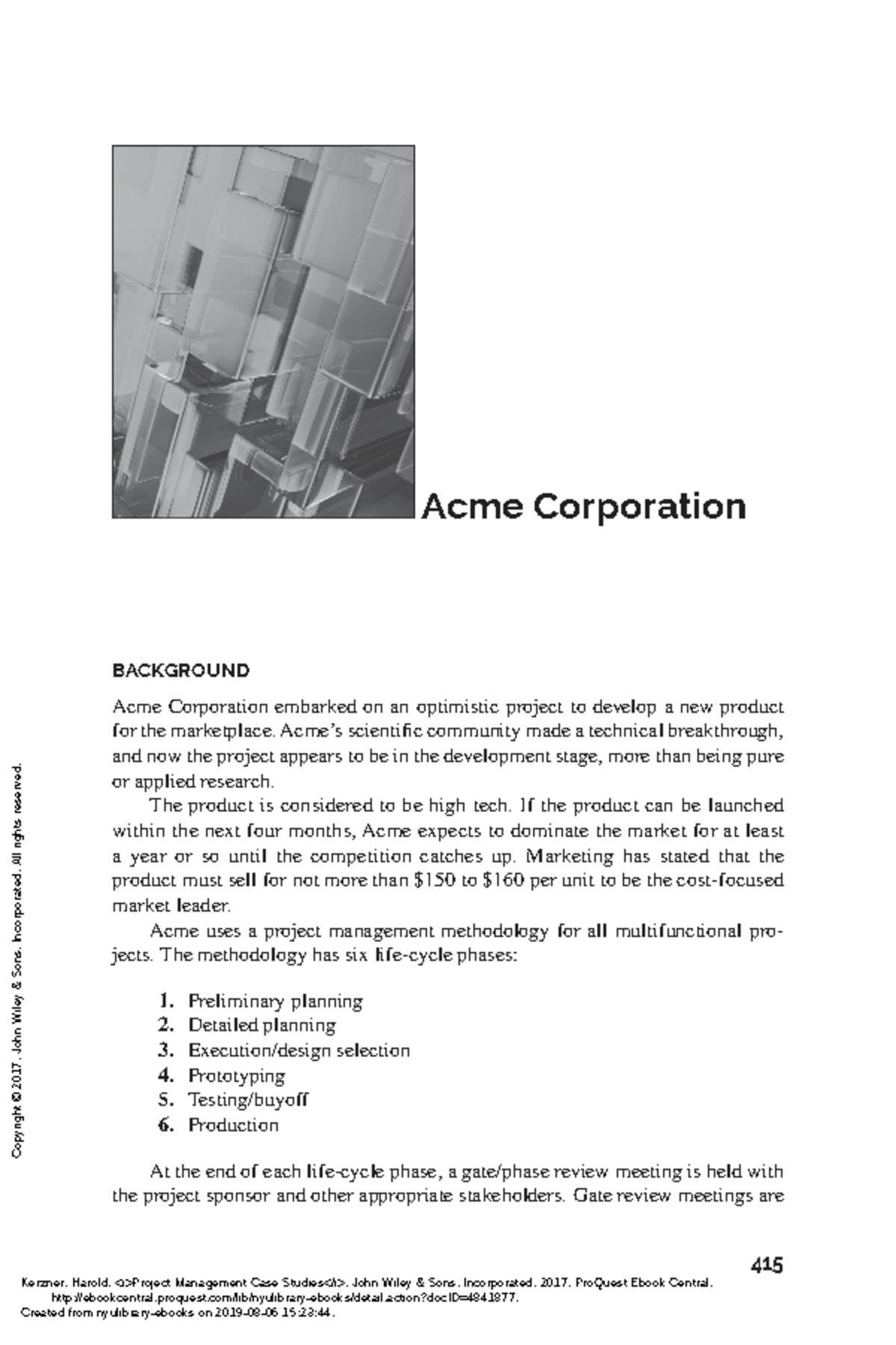 Project Management Case Study: Acme Corp Risk Management Analysis - Studocu