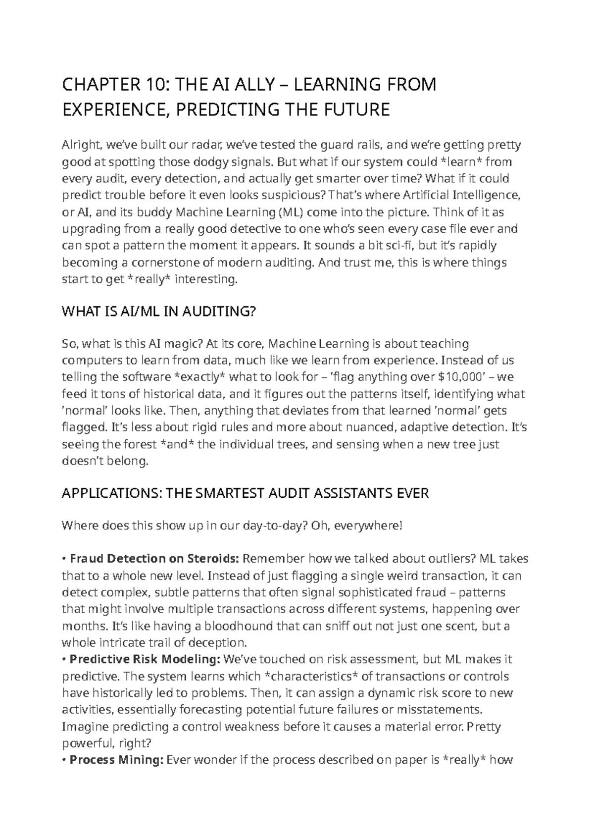 CHAPTER 10: AI & ML in Auditing - Learning & Predicting Future Trends ...