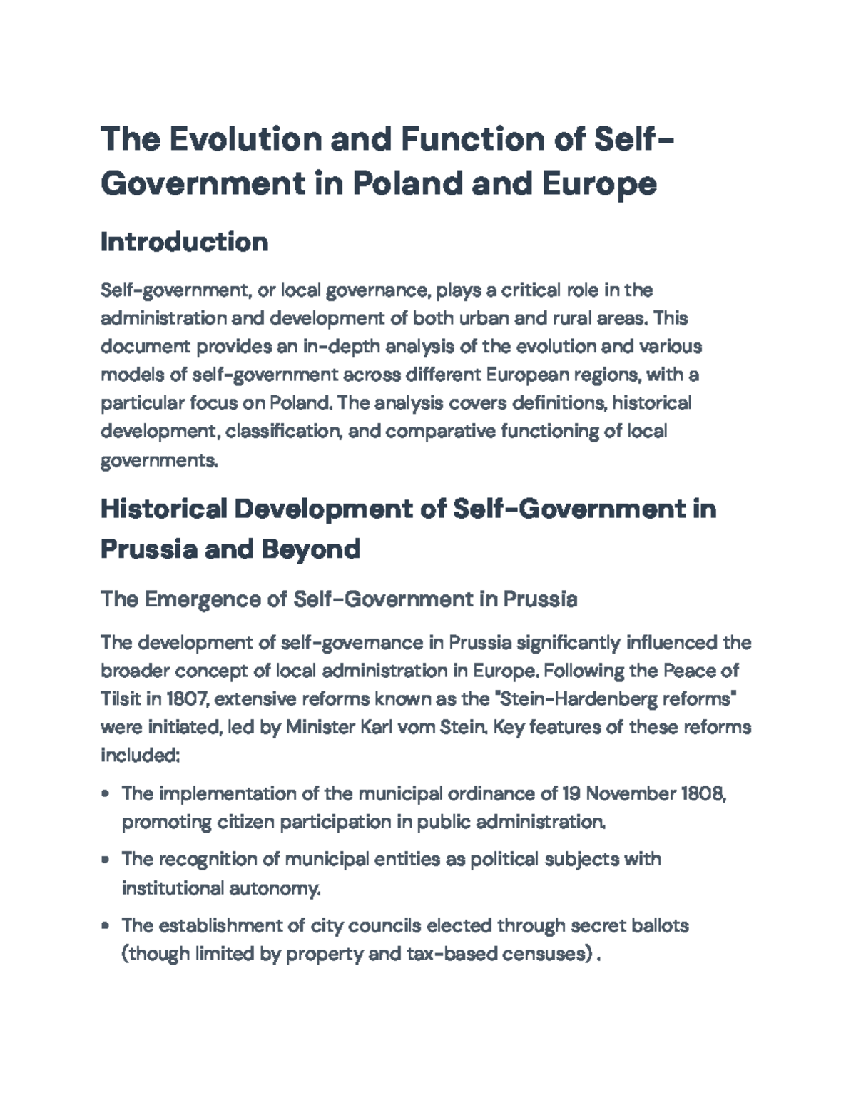 The Evolution and Function of Self-Government in Poland and Europe ...
