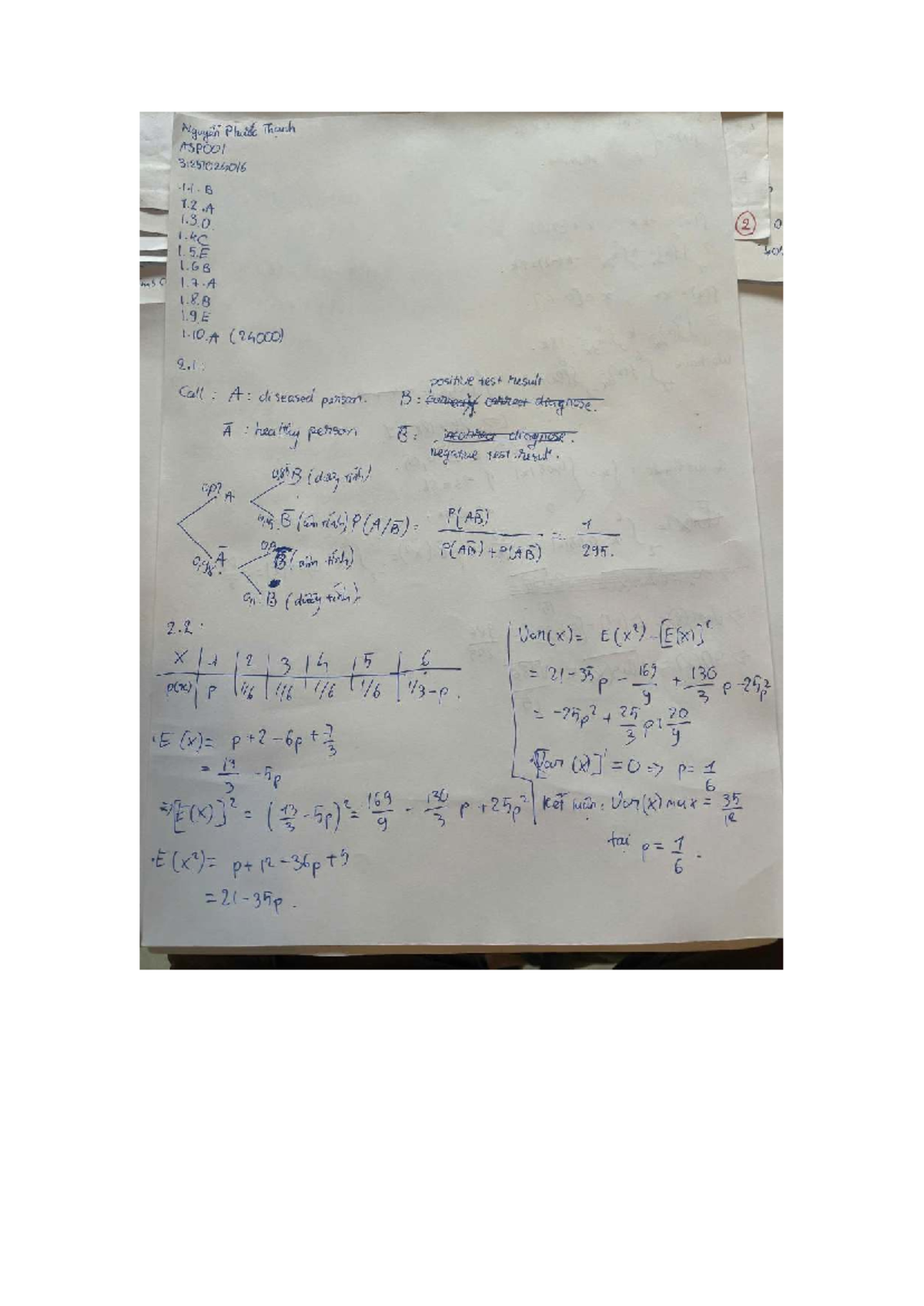 Probability Analysis for ASPOOL 31251024016: Exam Review Notes - Studocu