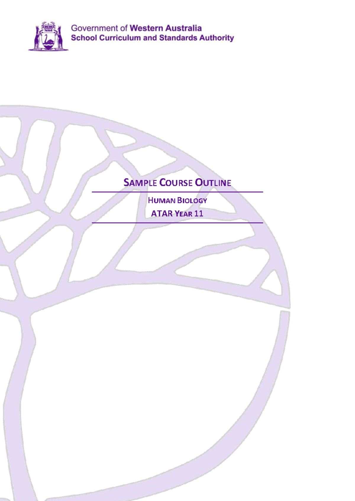 Human Biology ATAR Year 11 Sample Course Outline WACE - Studocu