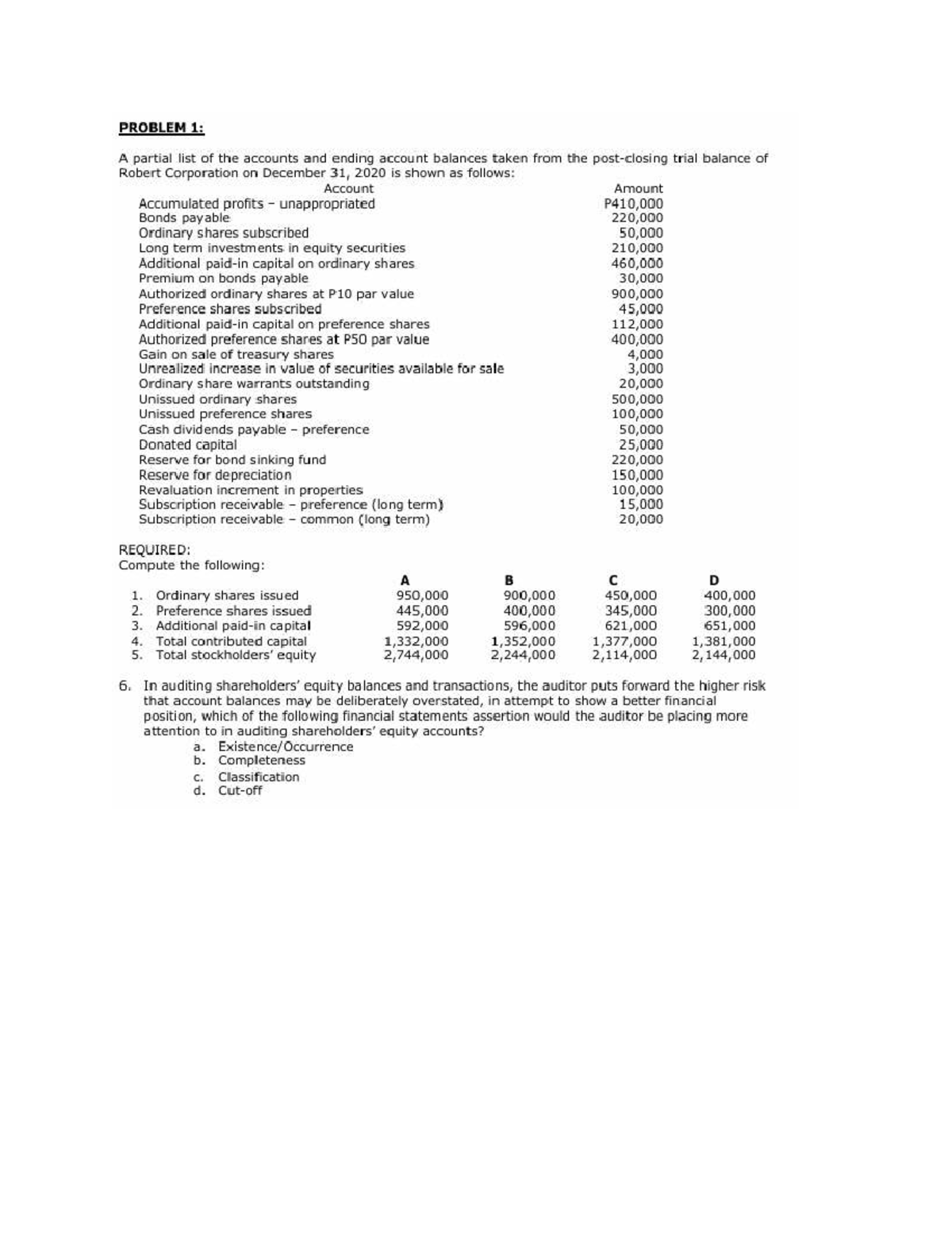 Final Exam: Equity Accounting Problems (ACCT 301) - Studocu