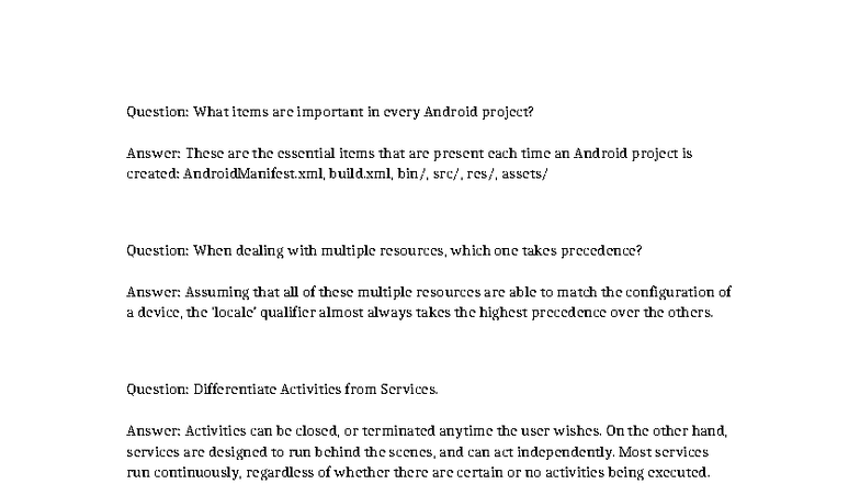 Android Project Essentials and Key Concepts - Criminology Lab Report ...