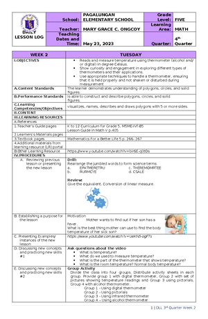 Detailed Lesson Exemplar MATH Ipapacheck PA - GRADE 4 LESSON EXEMPLAR ...