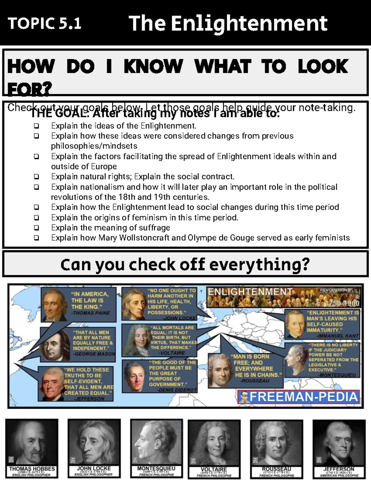 FB Reading Guide: Enlightenment Ideals & Social Changes (Unit 5) - Studocu