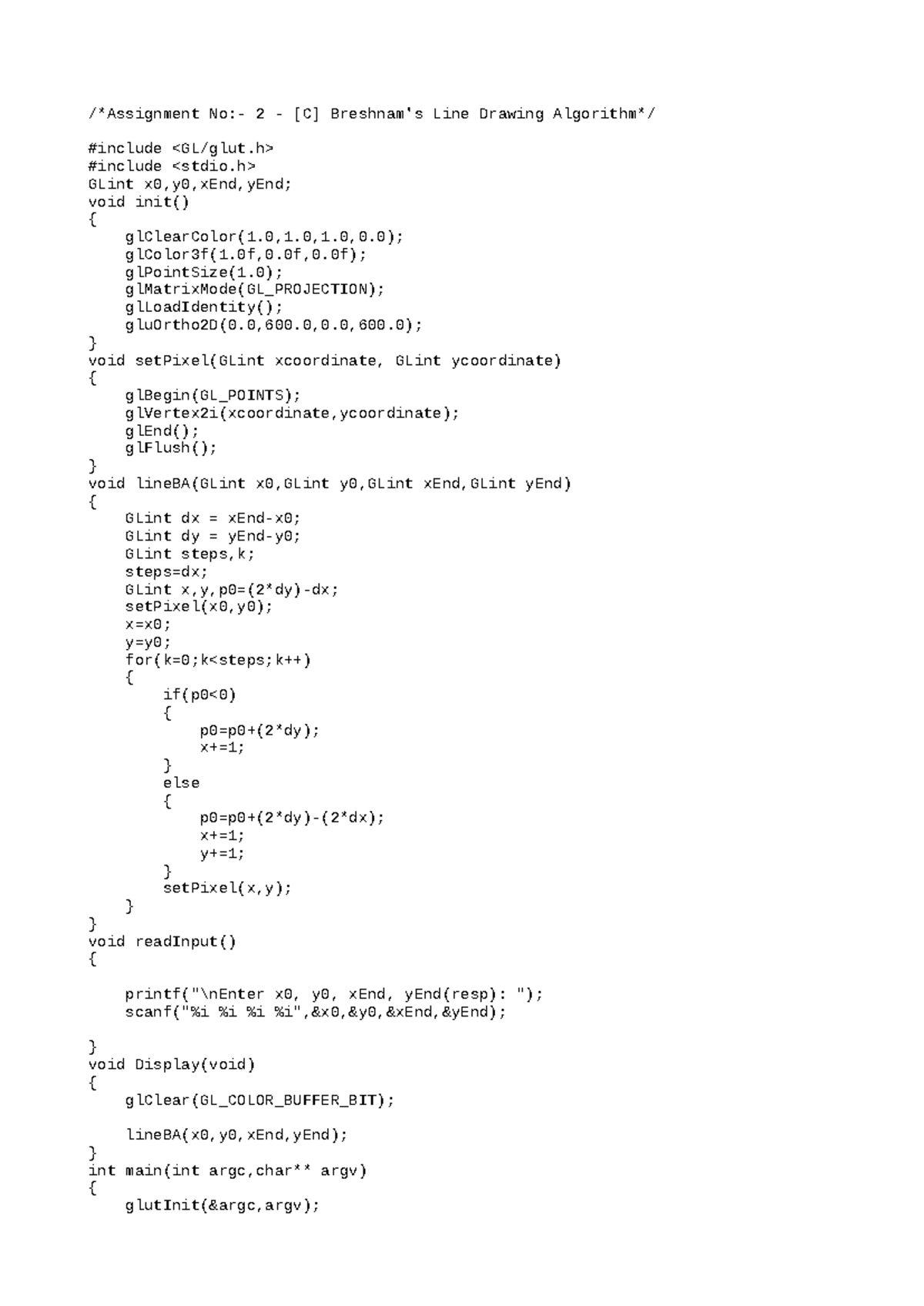 Bresanh Line - these are practical in computer graphics using openGL in ...