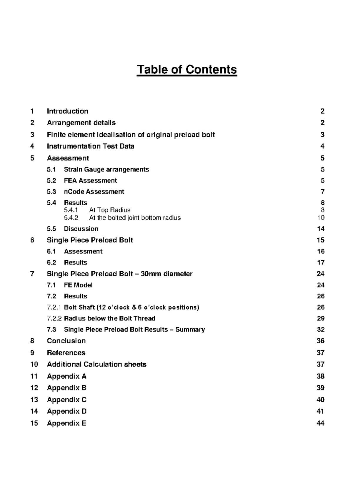 Structural Assessment of Emergency Spring Preload Bolt (Vlocity) FEA ...