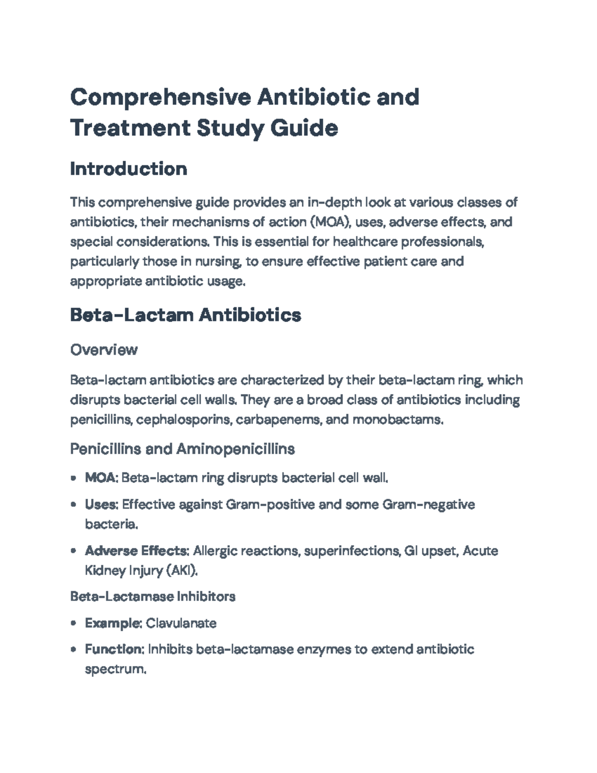 Comprehensive Antibiotic Treatment Study Guide for Healthcare Pros ...