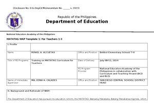 Grade 2 Tentative Class Program Template Unified FOR - School Address ...