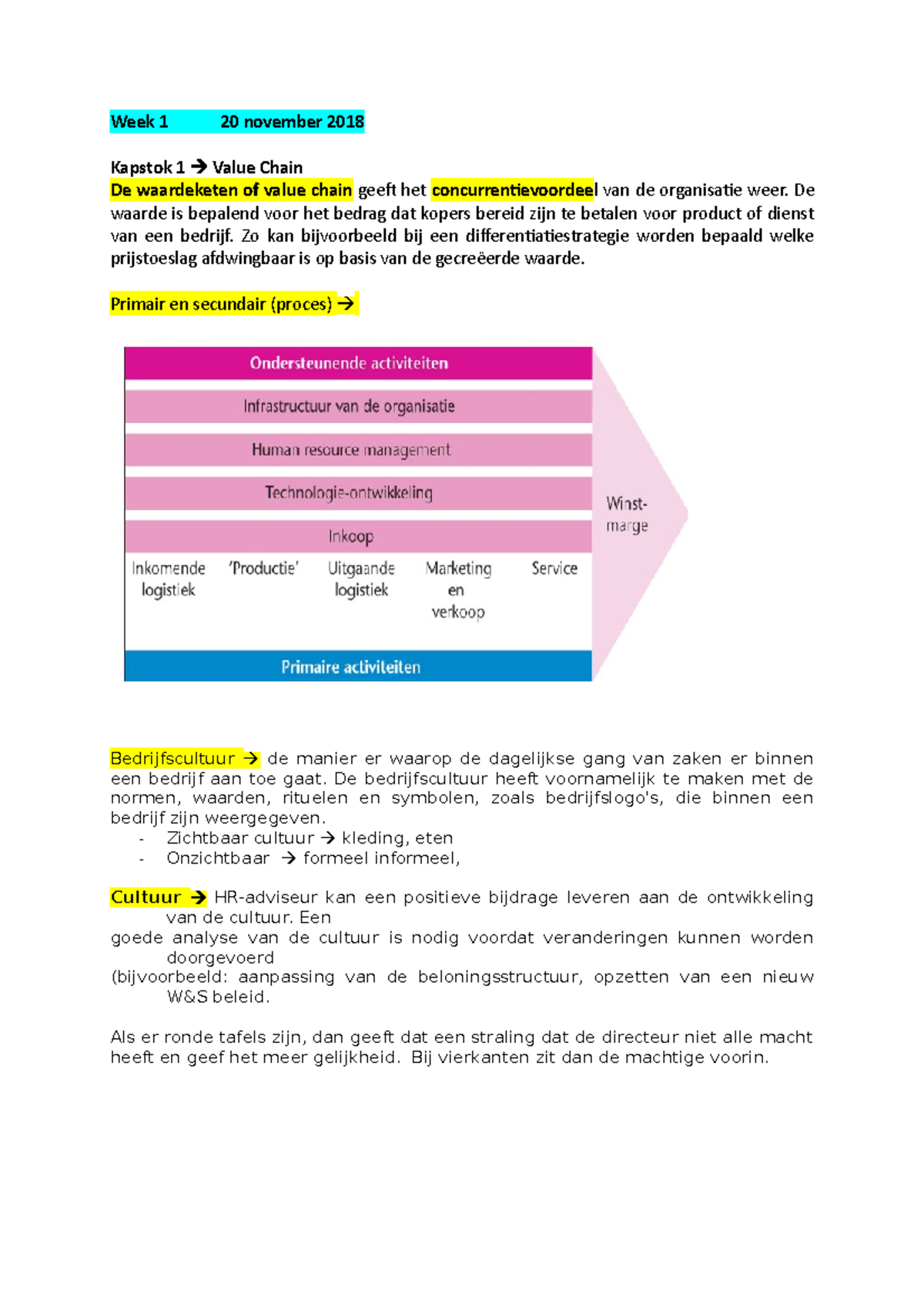 Bedrijfskunde Theorie Week 1 & 2 - Waardeketen en Leiderschapsmodellen ...