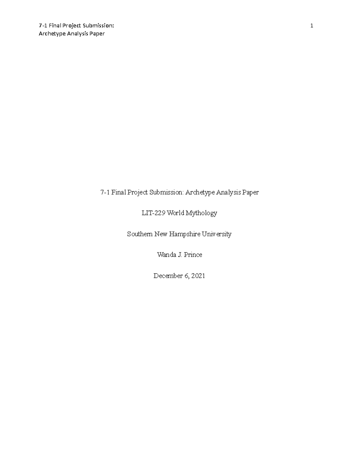 Final Project Week 7 World Mythology - Final Project Submission ...