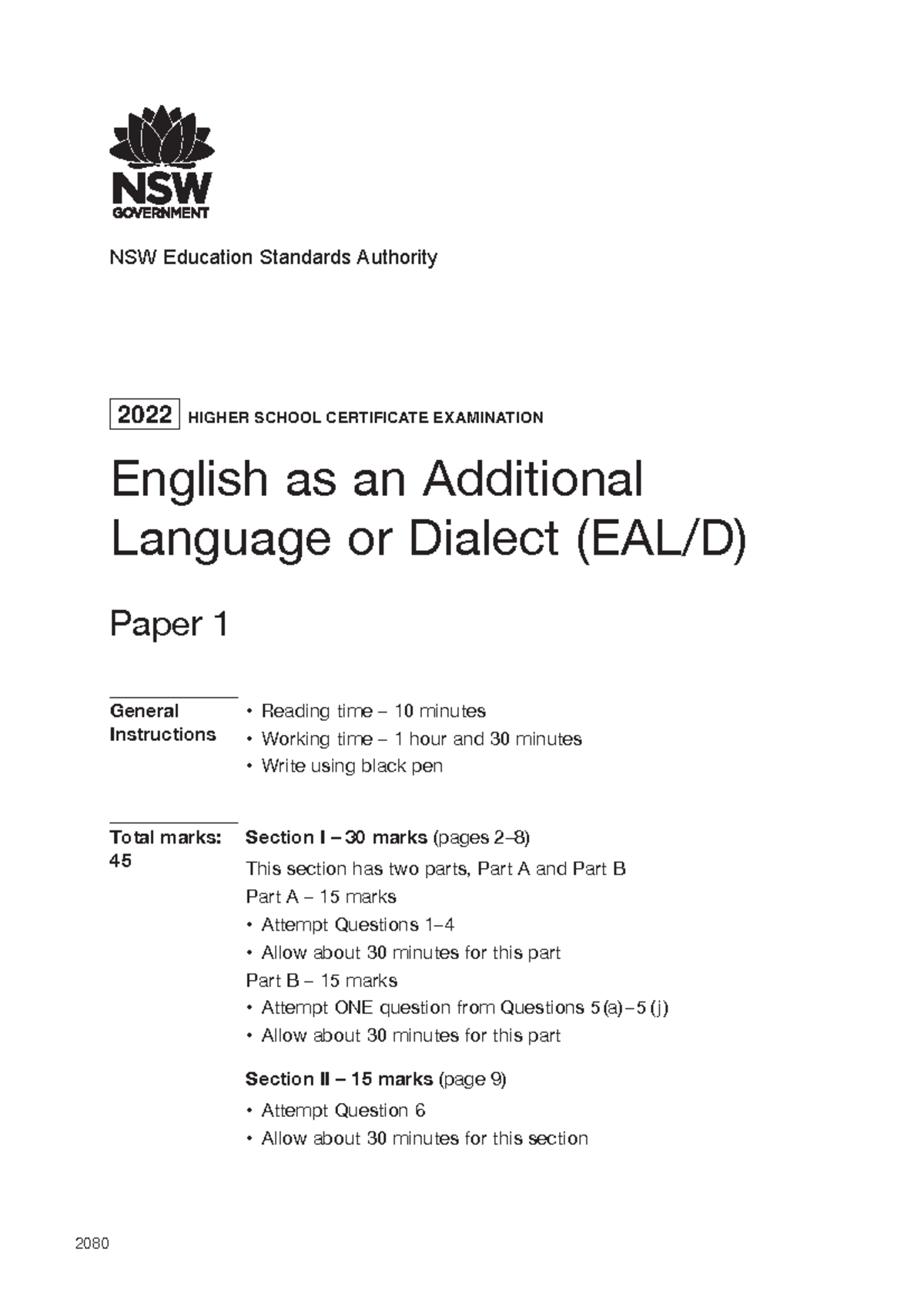 2022 HSC EAL/D Paper 1 Exam: Texts and Human Experiences Insights - Studocu