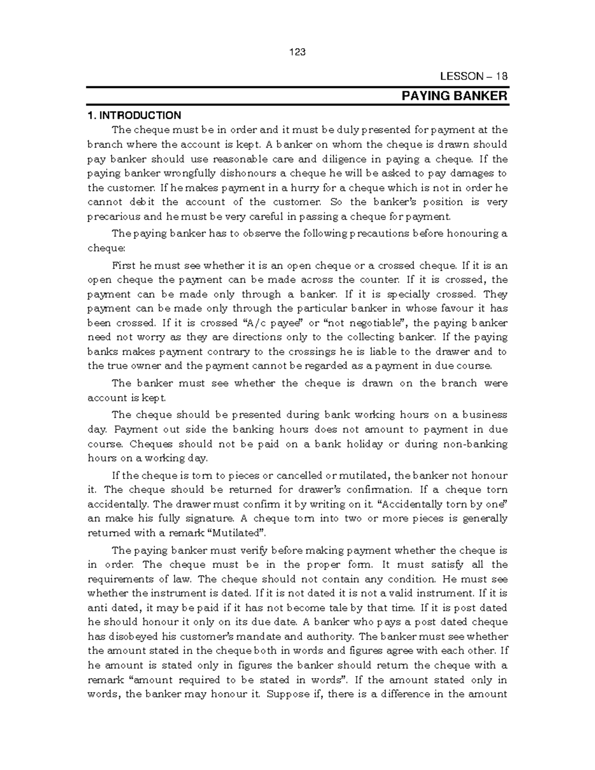 **Lesson 18: Detailed Study on Paying Banker - Importance & Procedures ...