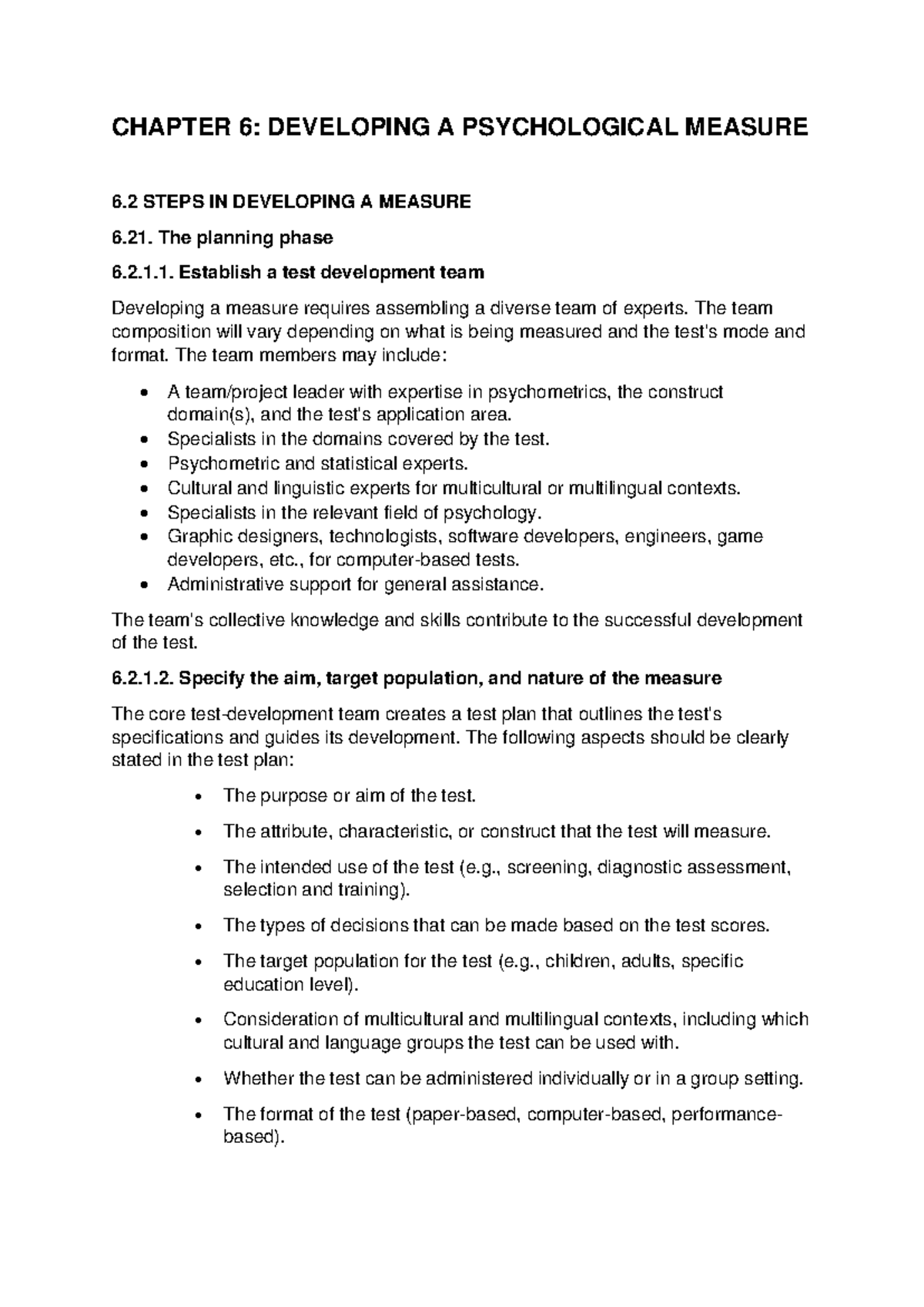 Chapter 6: Steps in Developing Psychological Assessments (PSY 101 ...