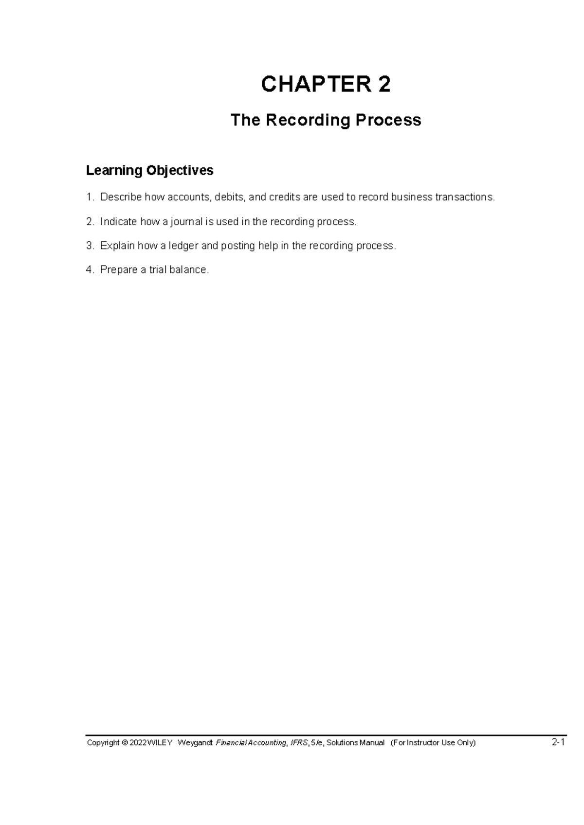 CHAPTER 2: The Recording Process in Financial Accounting (ACCT 101 ...