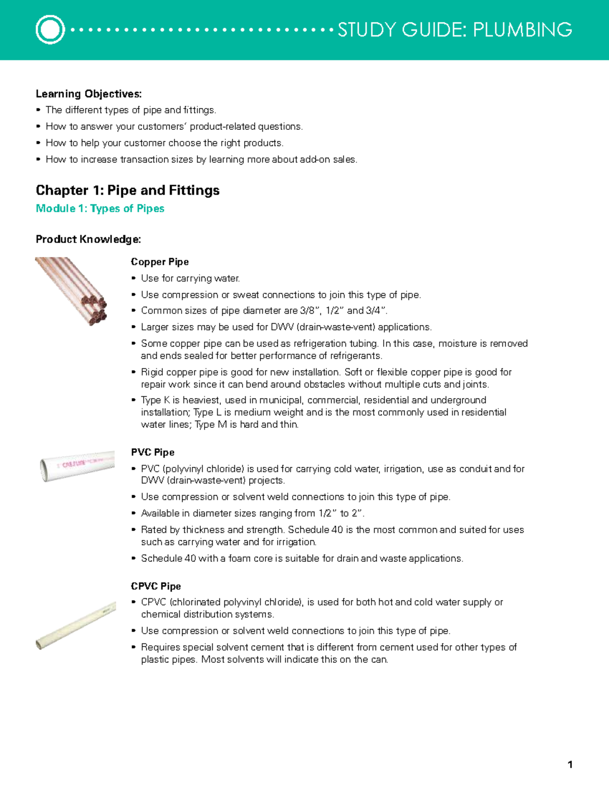 Plumbing Study Guide: Pipe Types, Fittings, and Valves (PLUMB 101 ...