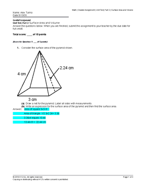 Math 2 - Math 2 - Math | Graded Assignment | Unit Test, Part 2 | Basic ...