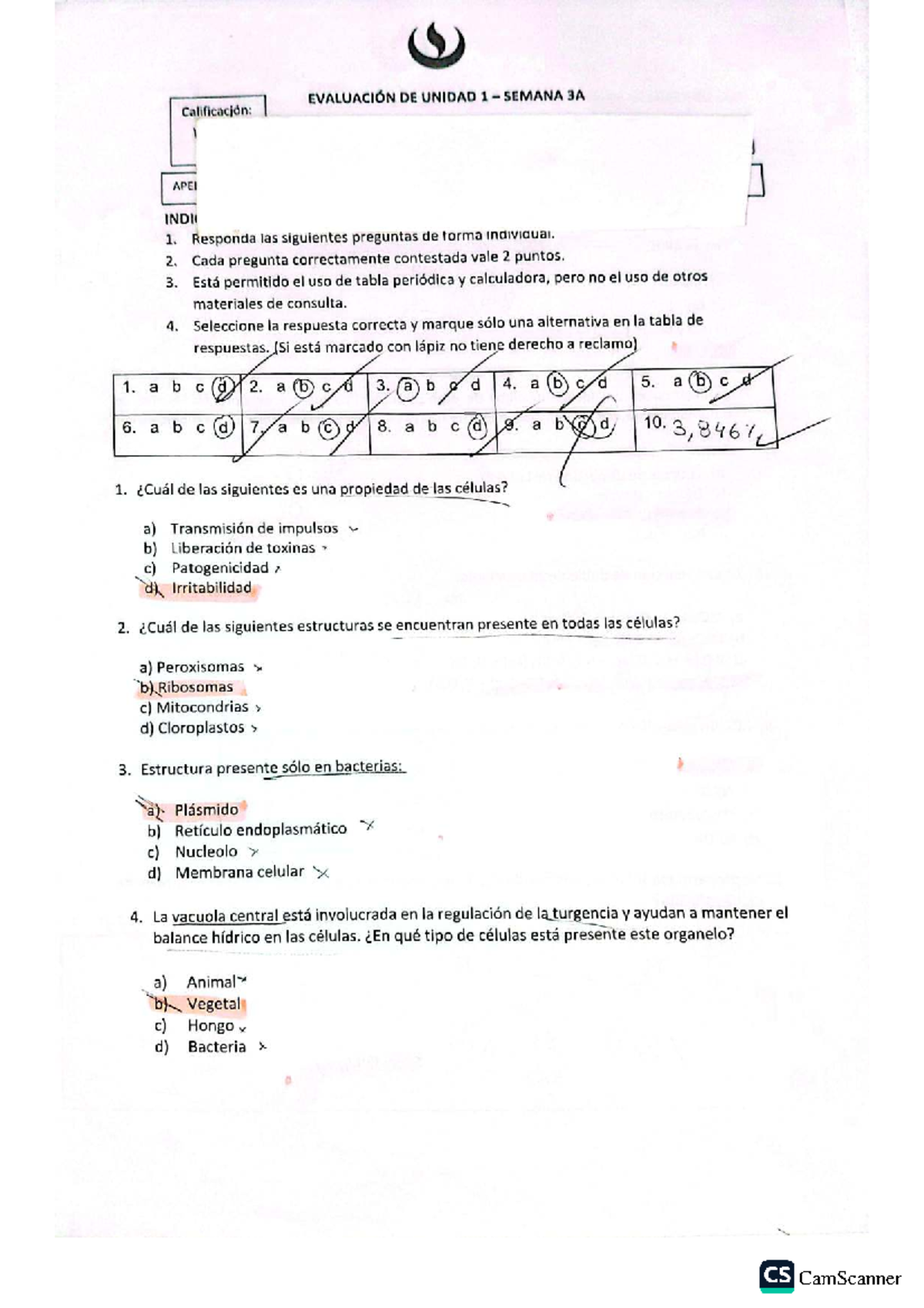 PB1 Evaluación Unidad 1 - Semana 3A: Preguntas y Respuestas - Studocu
