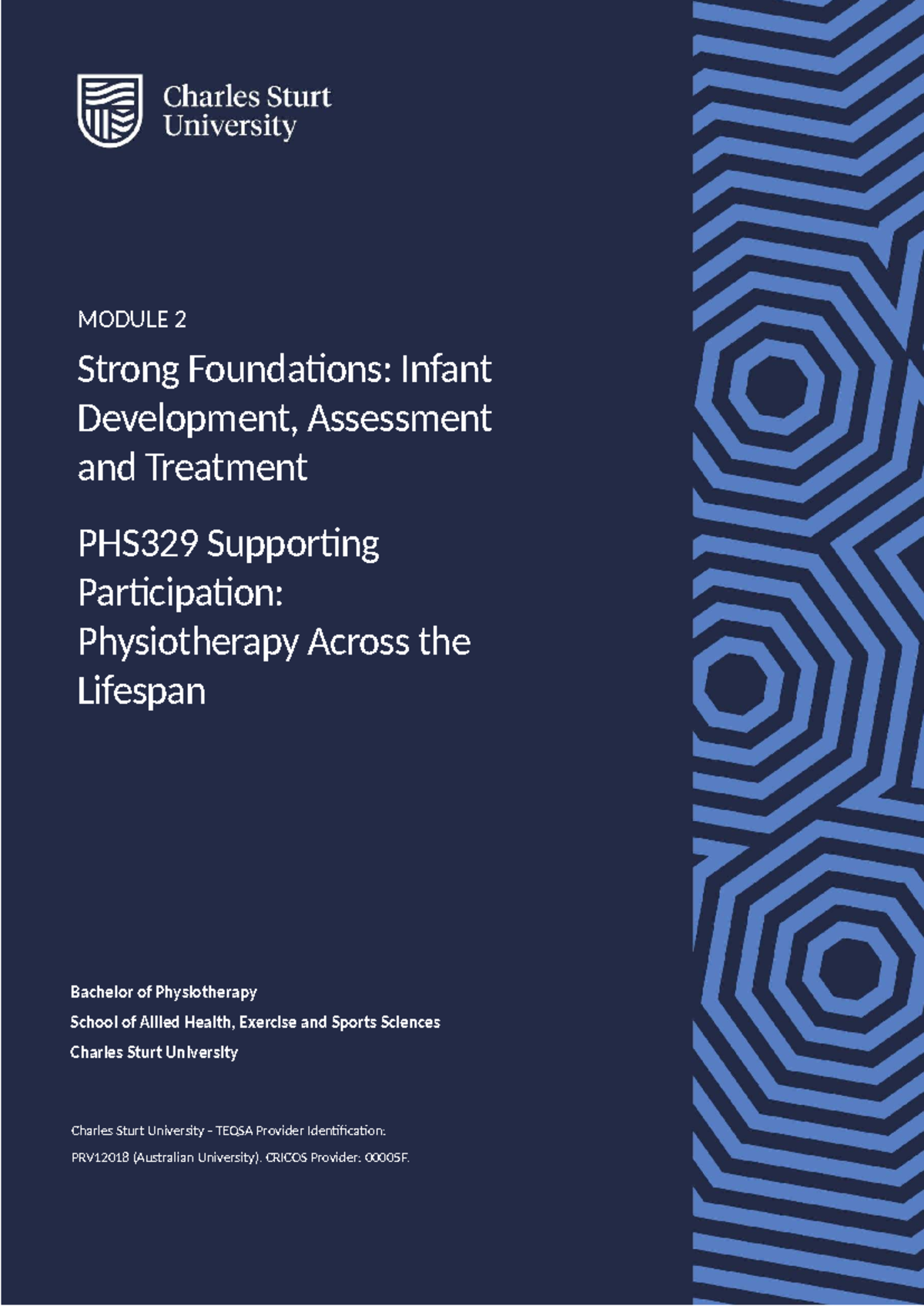 PHS329 Module 2 Workbook: Infant Development & Physiotherapy Techniques ...