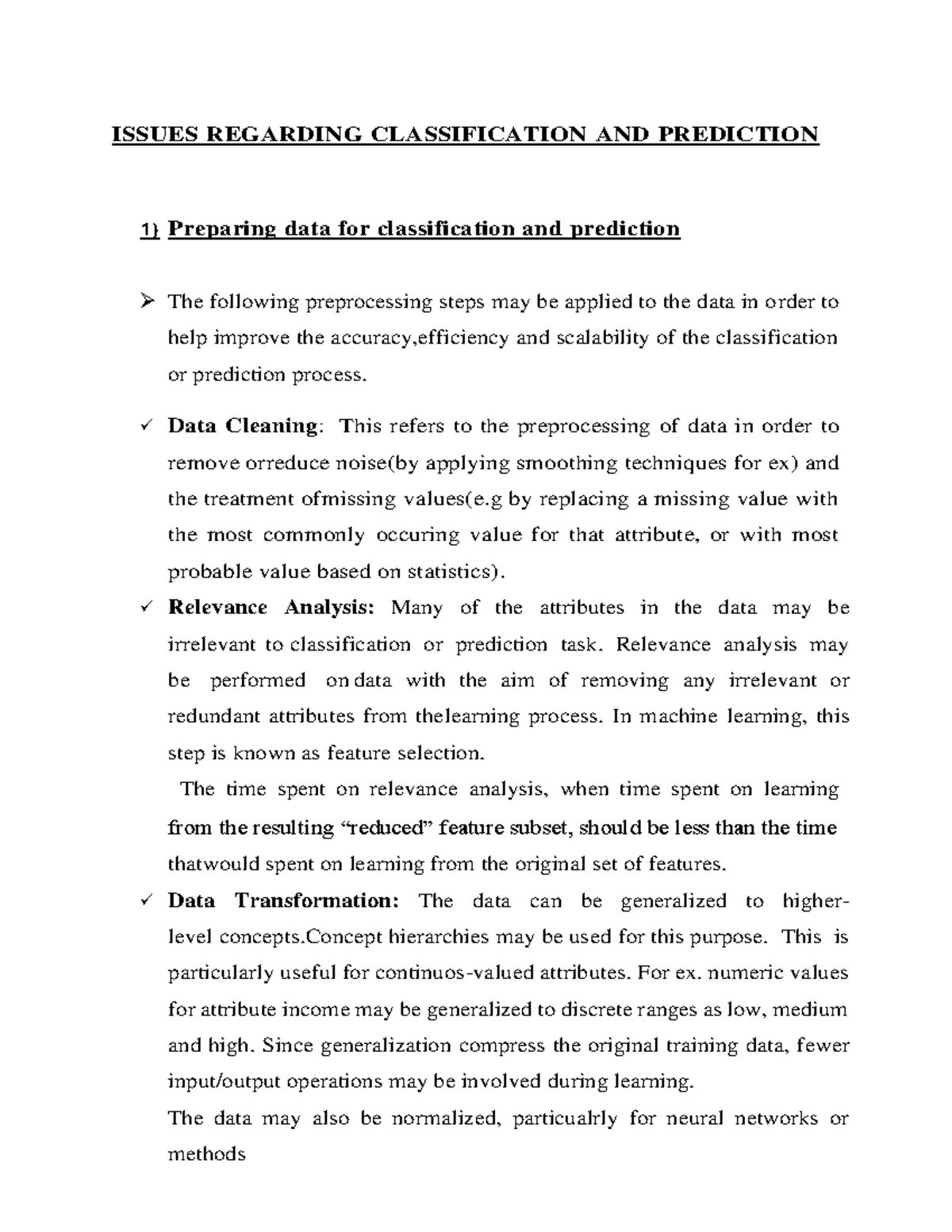 Classification And Prediction Challenges Data Preparation And Methods