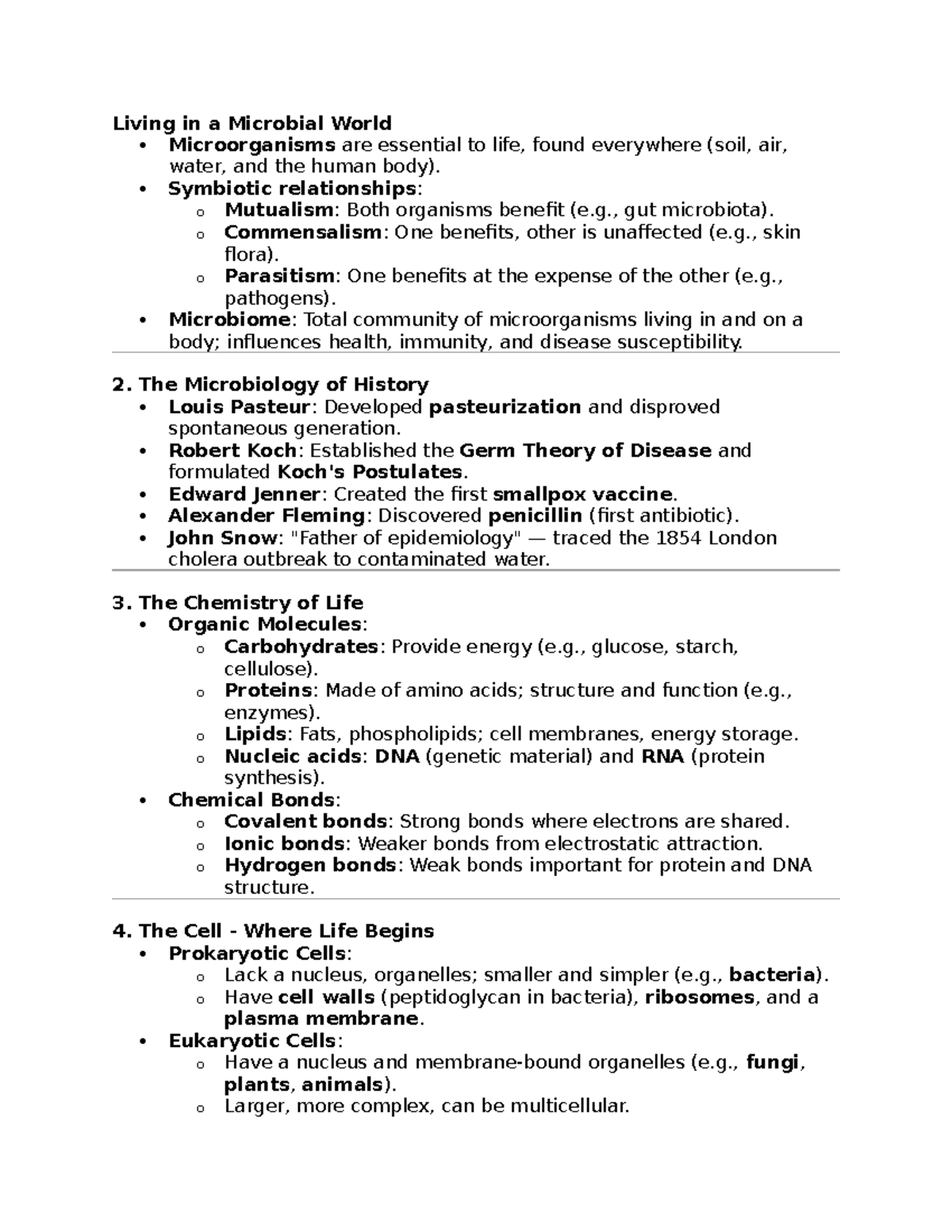 Microbiology Exam Review Cheat Sheet: Key Concepts and Terms - Studocu