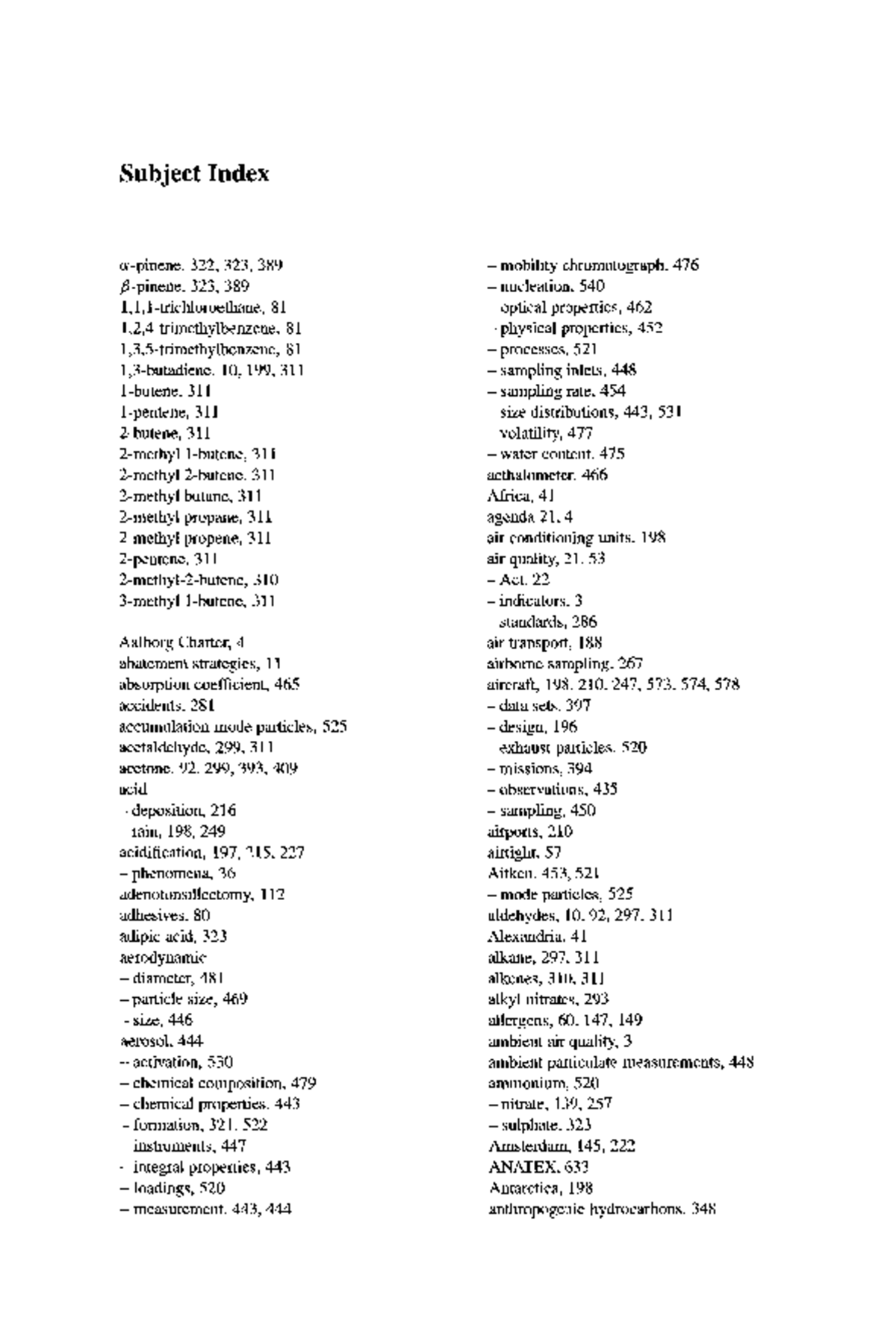 Subject Index for Research Paper 322, 323, 389 - Studocu