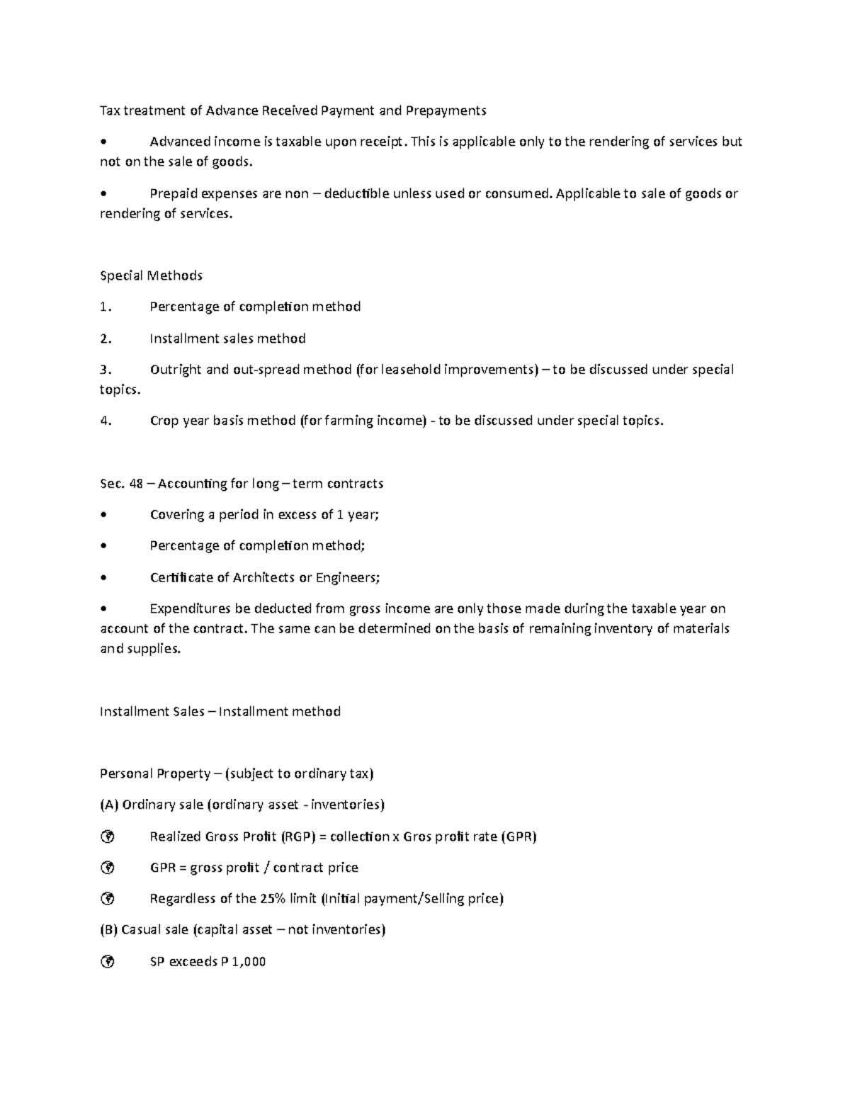 Tax treatment of Advance Received Payment and Prepayments - Bachelor of ...