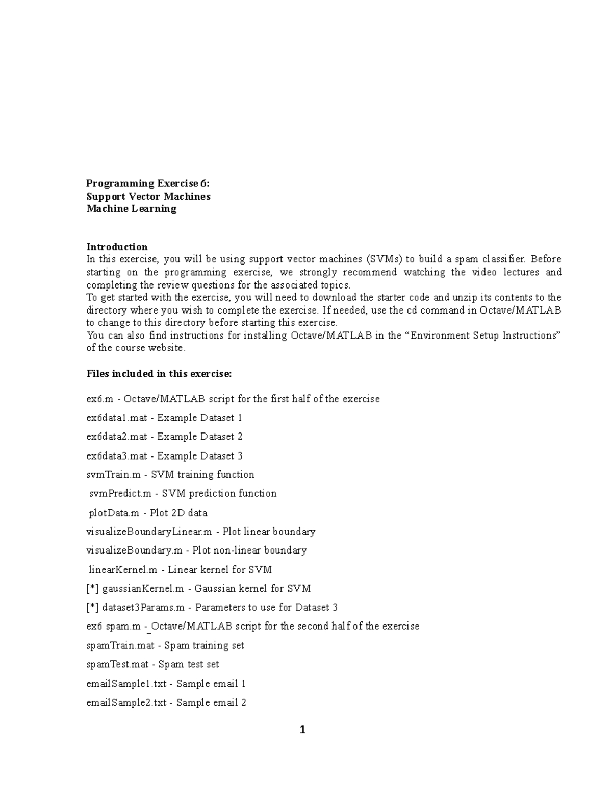 Programming Exercise 6 C using Machune laerning - Programming Exercise ...