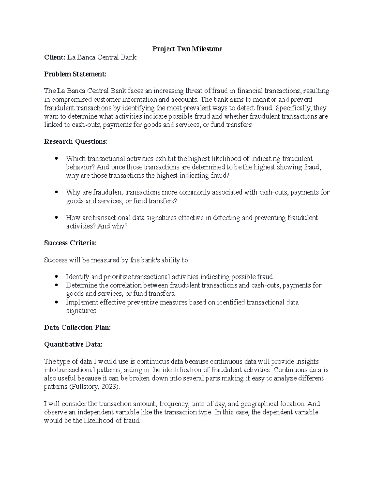 DAT+223+Project+Two+Milestone+Analysis+and+Fraud+Detection+Plan - Studocu