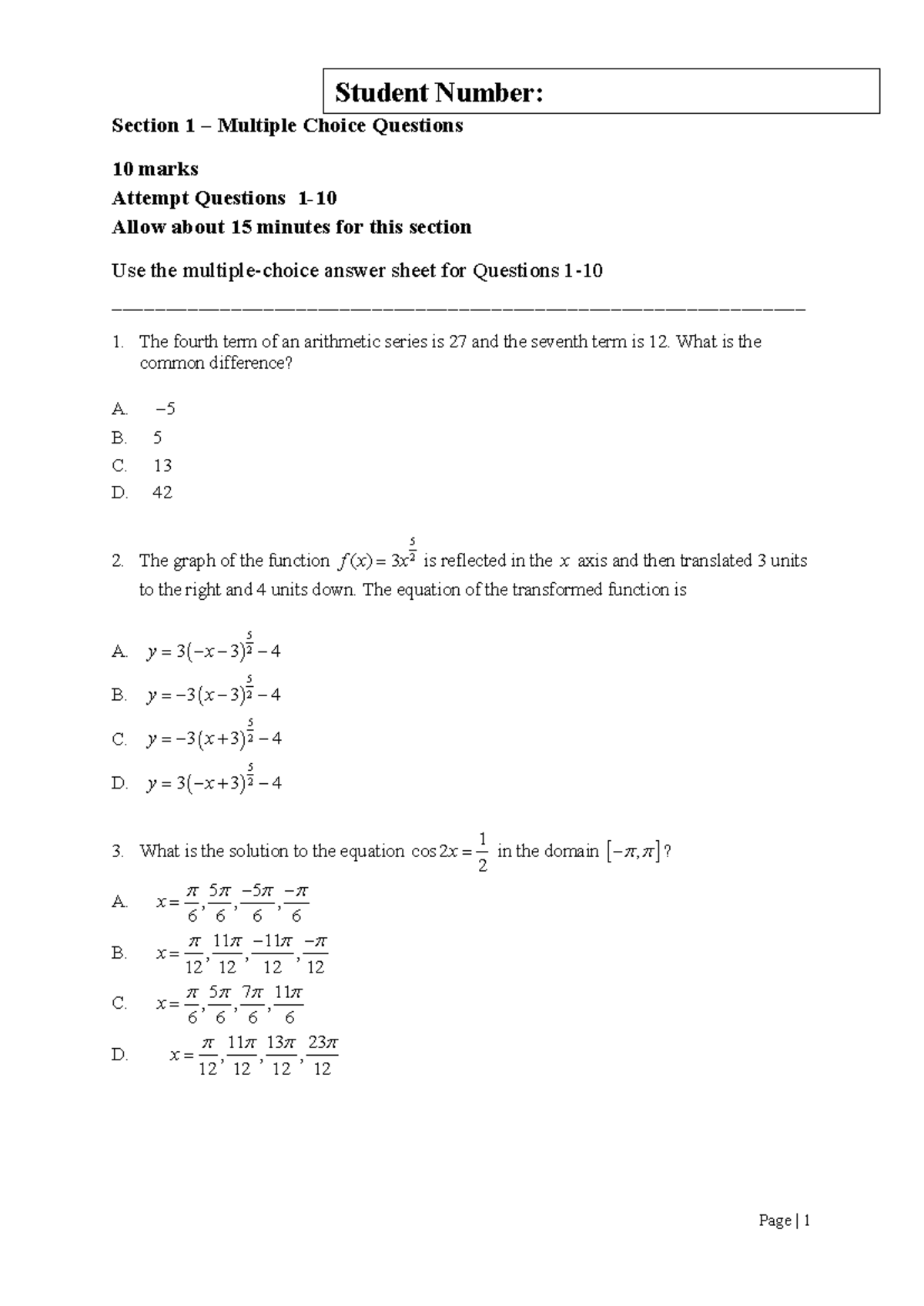 Fort St 2020 2U Trials: MCQ & Solutions for Exam Preparation - Studocu
