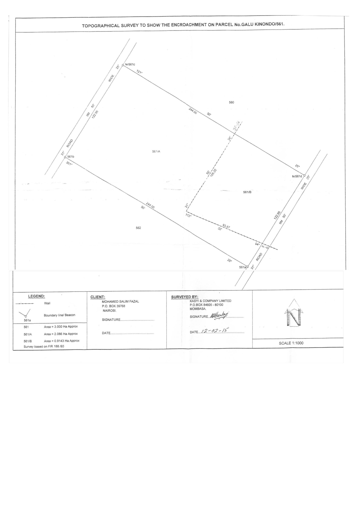 Topographical Survey Report on Parcel No. GALU Nr561c - Encroachment ...
