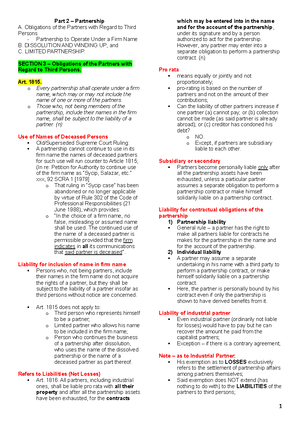 Business law - PARTNERSHIP CHAPTER 1- GENERAL PROVISIONS ART. 1767 “By the contract of ...